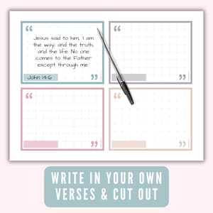 Blank Bible Verse Cards Printable, Scripture Memorization Flash Cards ...