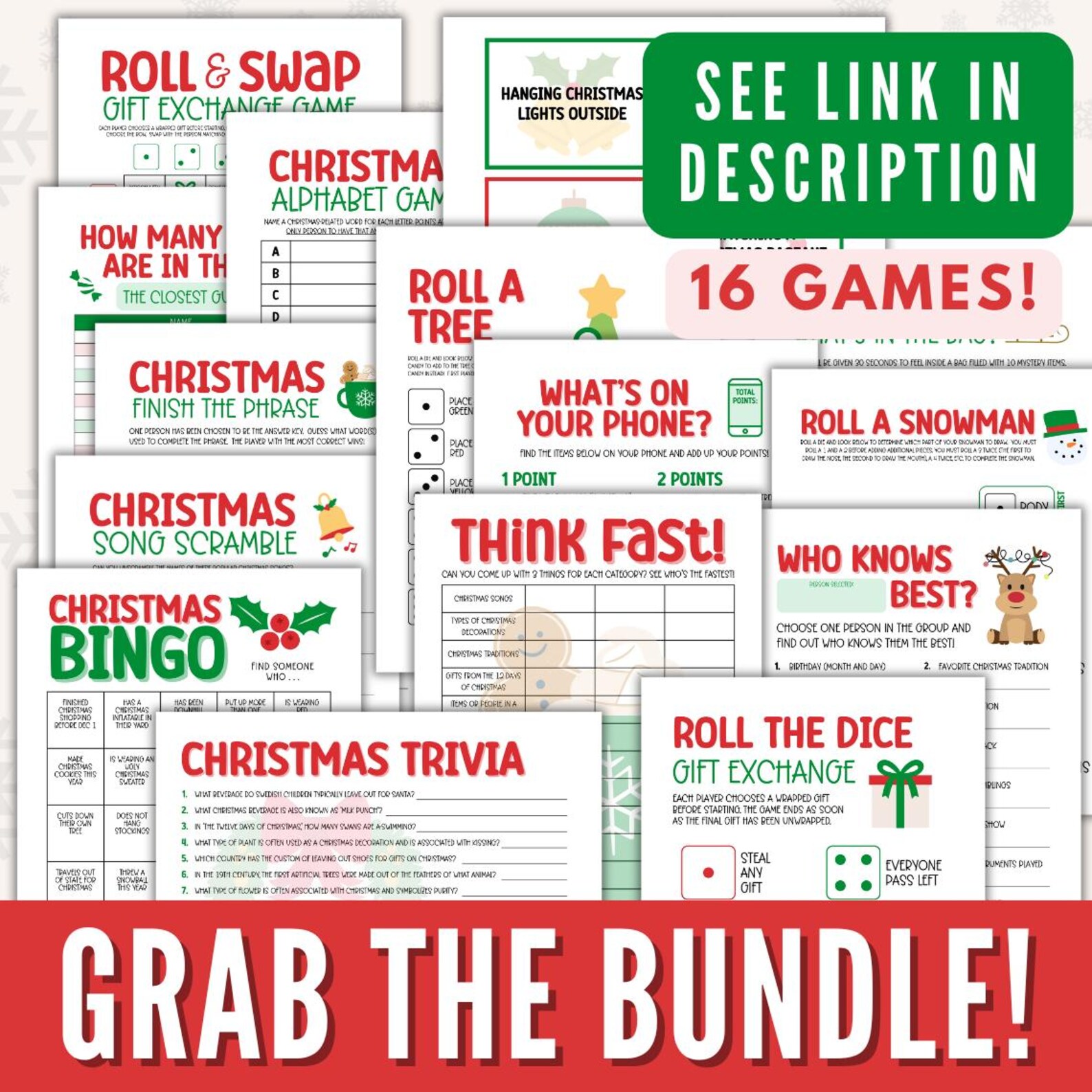 Christmas Song Scramble Game Printable, Christmas Game for Large Groups ...