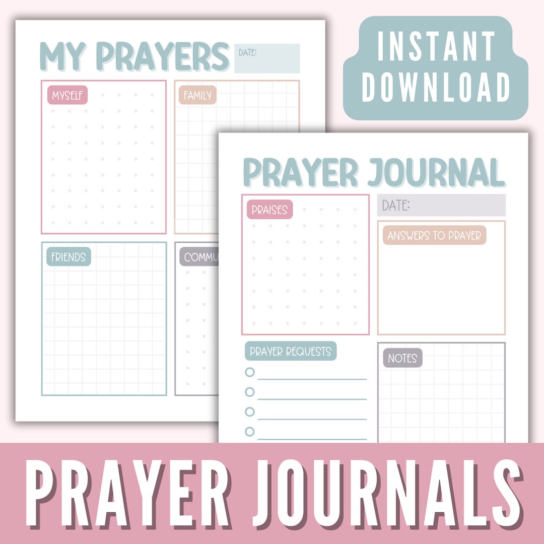 Prayer Journal Printable Template, Cute Daily Prayer Printable Planner ...