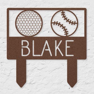 Custom Sports Yard Sign, Multiple Sports Athlete Personalized Metal ...