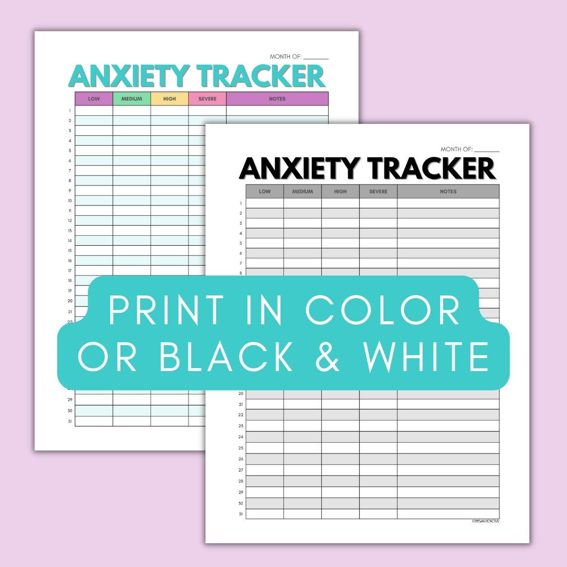 Anxiety Tracker Printable Template, Mental Health Log, Daily Stress Log ...