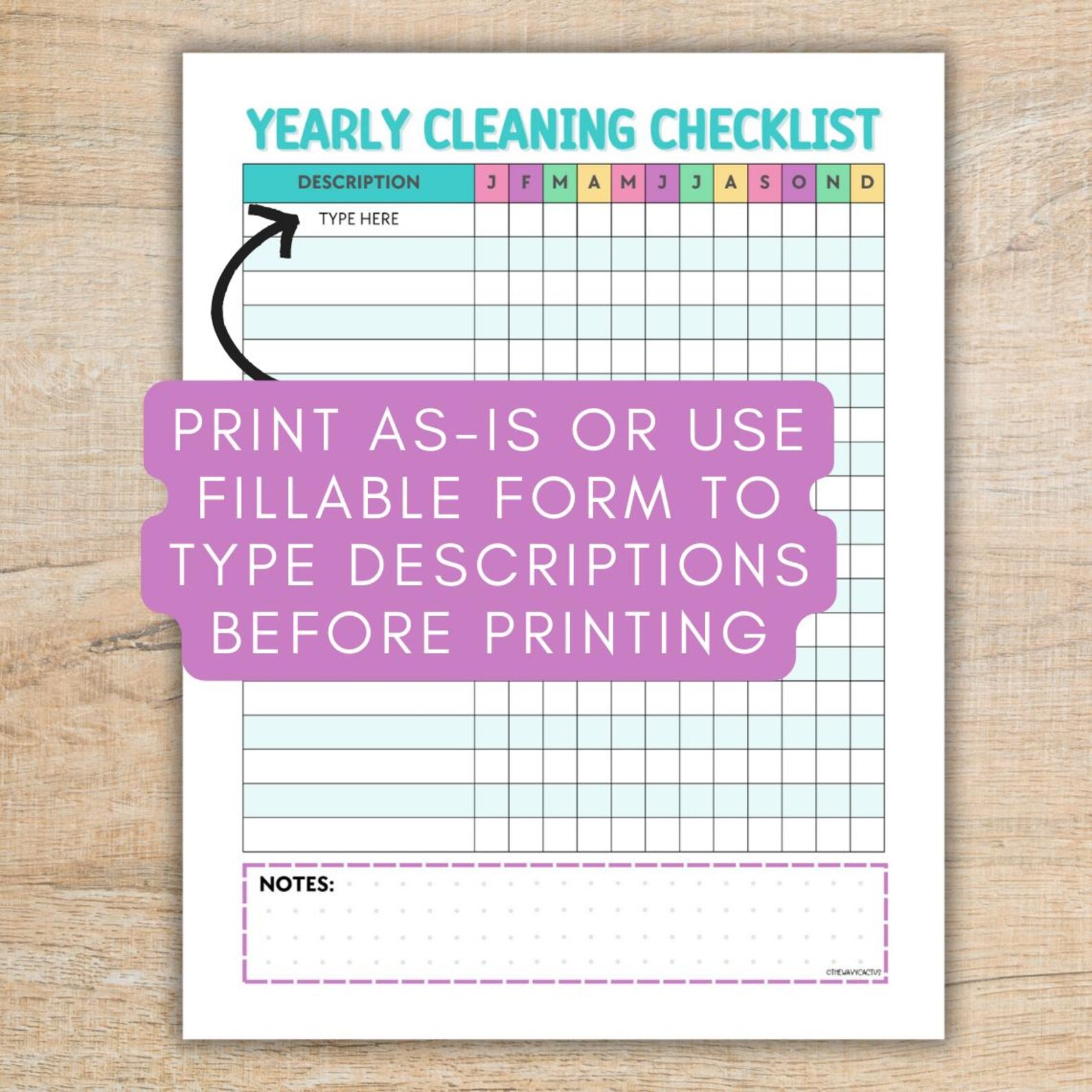 Yearly Cleaning Checklist Printable, Colorful Annual Cleaning to Do ...