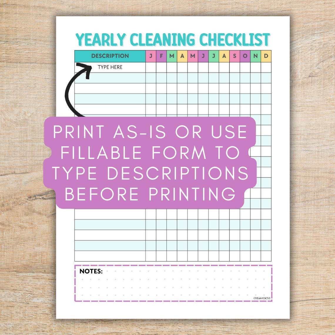 Yearly Cleaning Checklist Printable, Colorful Annual Cleaning to Do ...