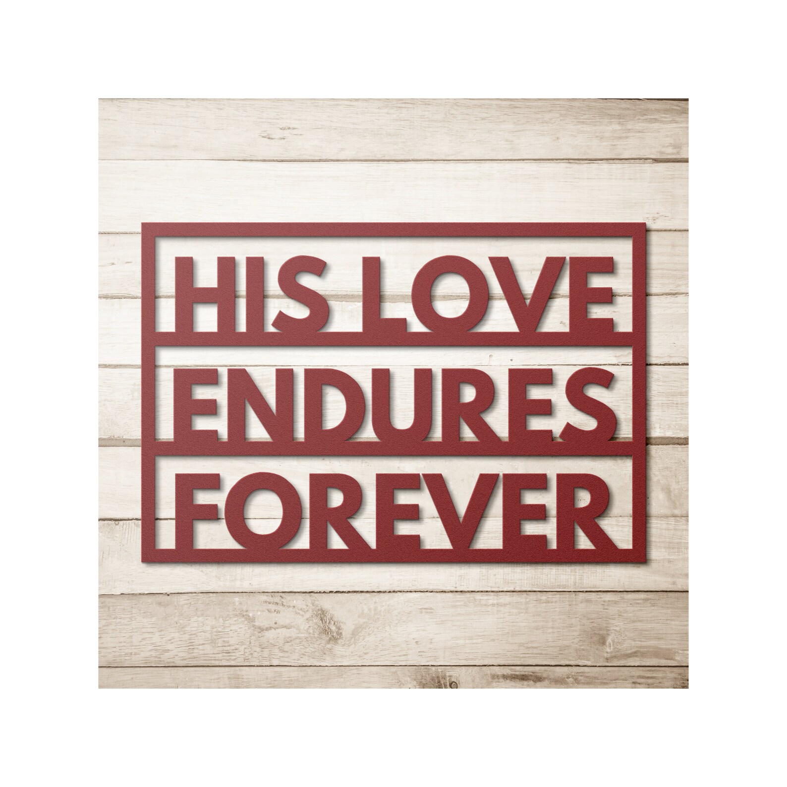 Christian Metal Wall Decor, His Love Endures Forever Wall Art ...