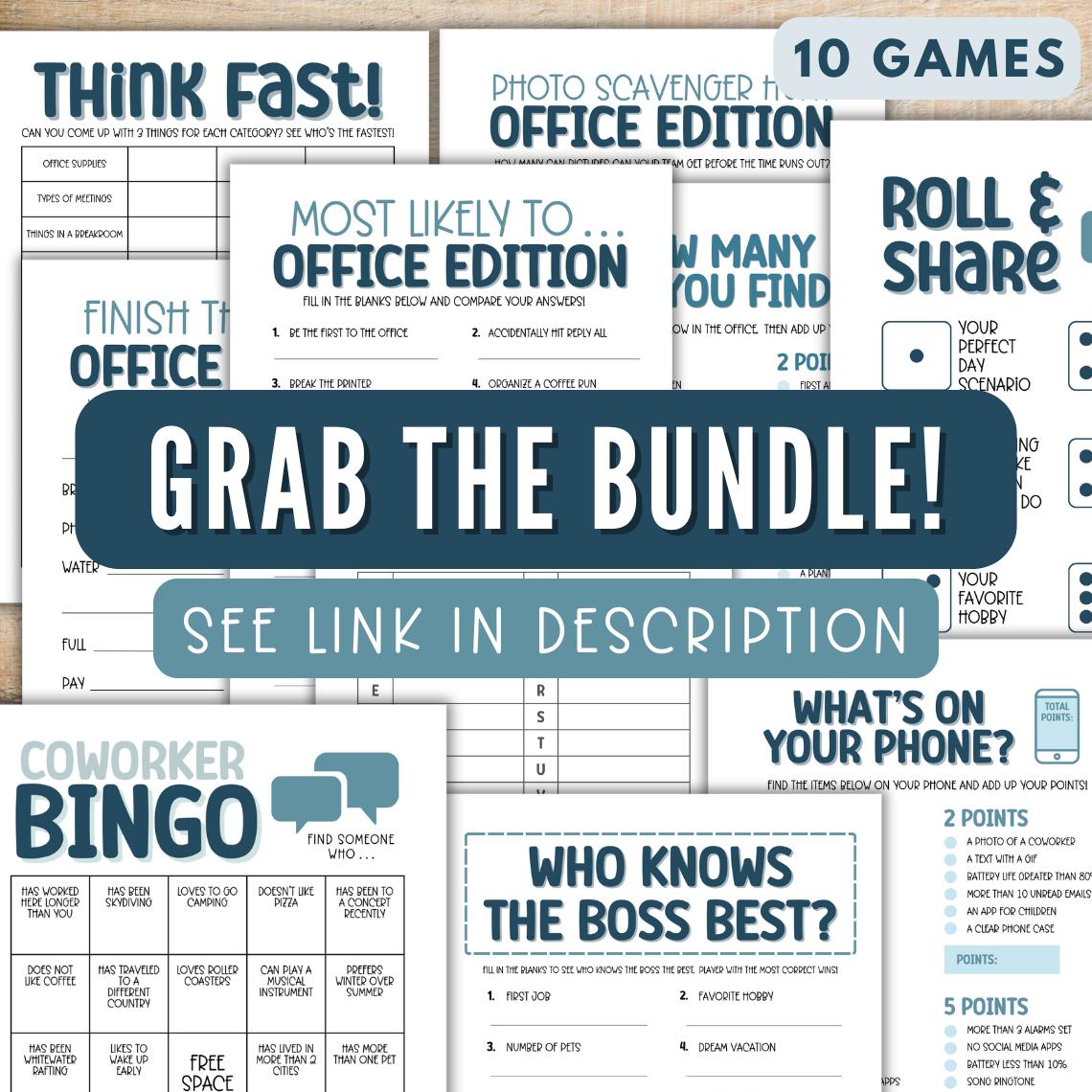 Printable Office Party Game, Office Think Fast Team Building Games ...