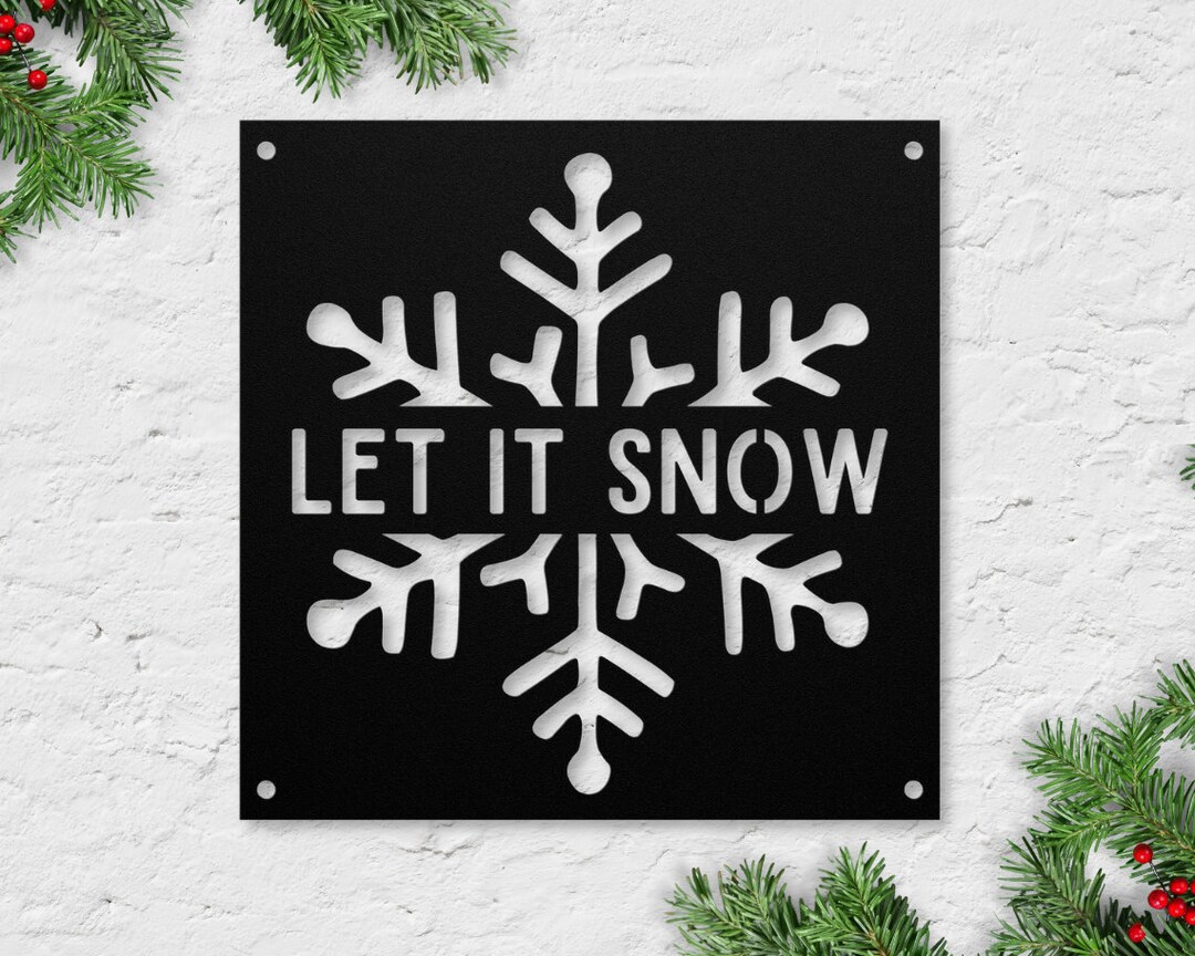 Winter Metal Wall Art | Let It Snow Metal Sign | Winter Home Decor ...