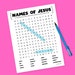 Christian Wordsearch Names of Jesus Wordsearch for Kids/youth/adults ...