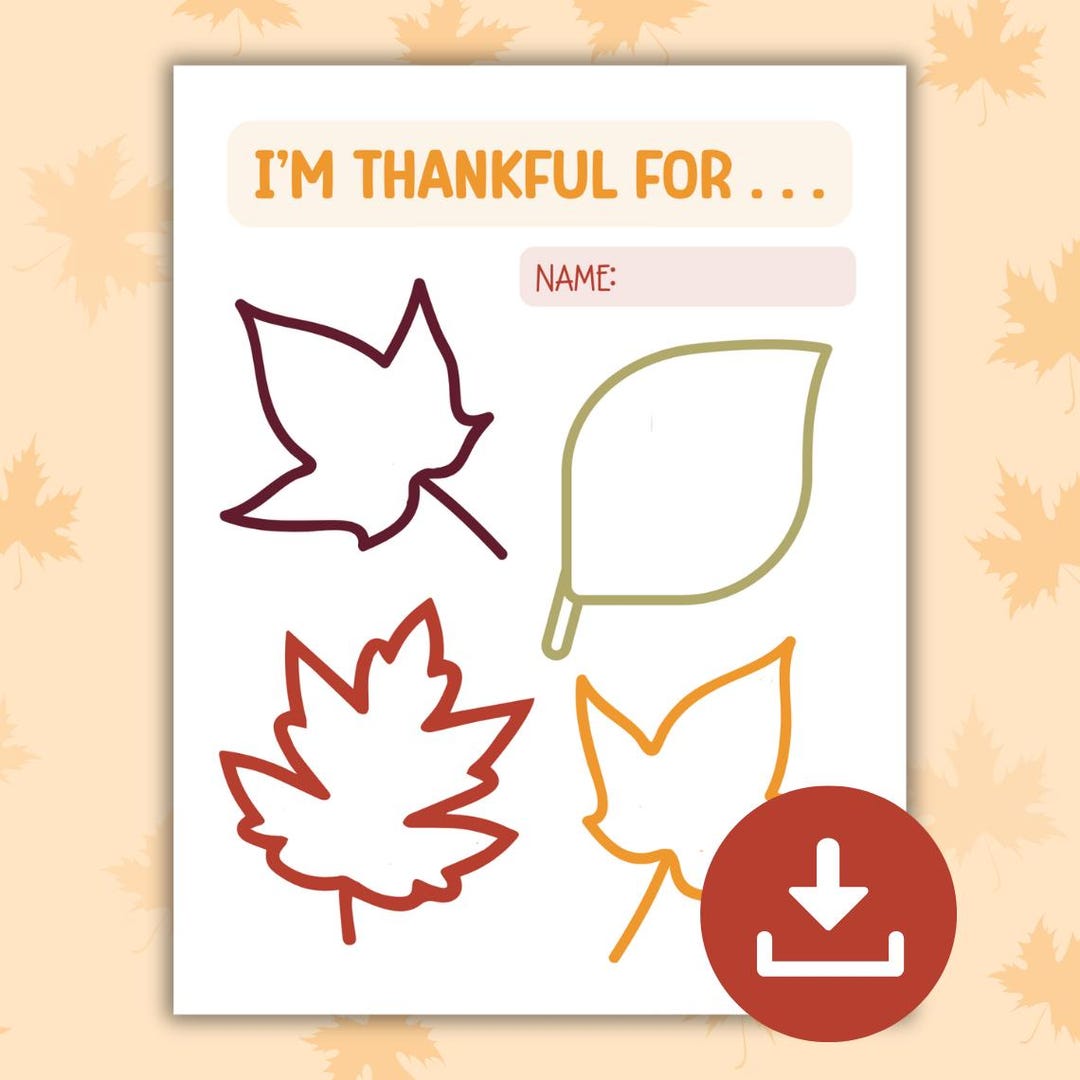 Thanksgiving I'm Thankful for Printable Activity, Gratitude Coloring ...