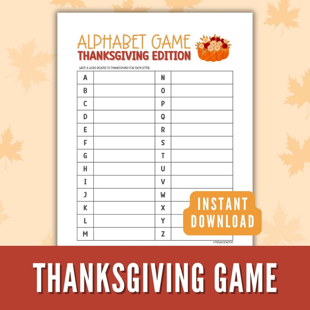 Printable Thanksgiving Group Game, Fun Family Thanksgiving Games ...