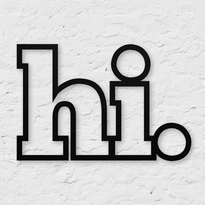Metal Hi Sign, Modern Front Door Hello Welcome Sign, Entryway Decor ...