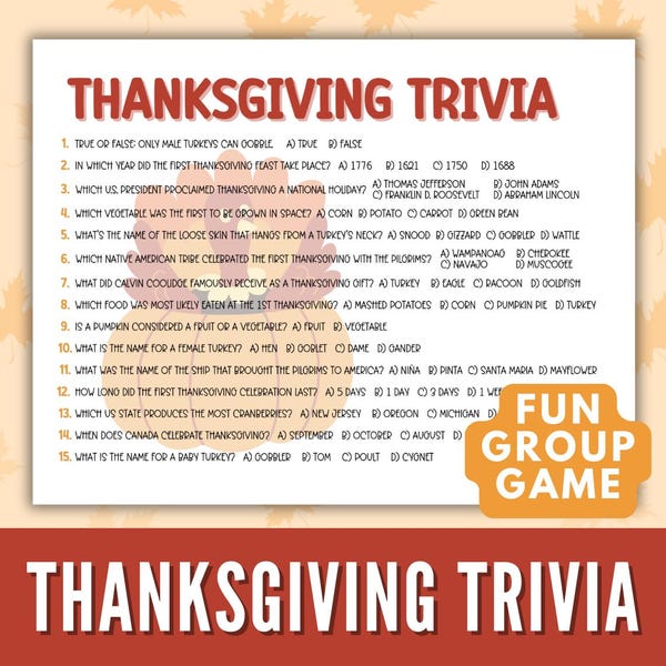 Thanksgiving Jeopardy - Etsy