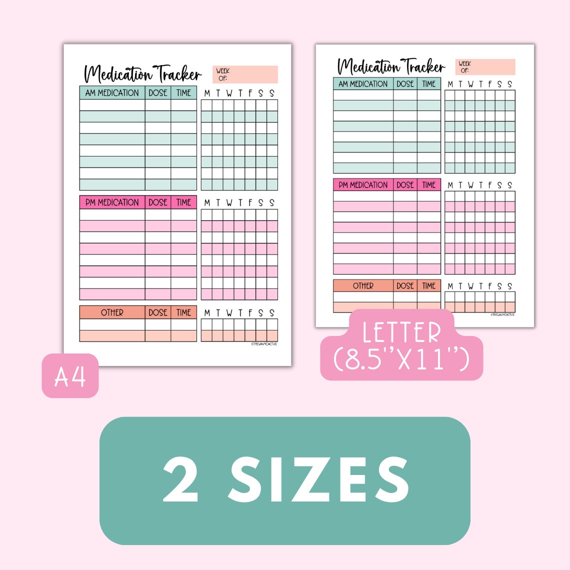 Medication Log Digital Download Printable Medicine Schedule Weekly ...
