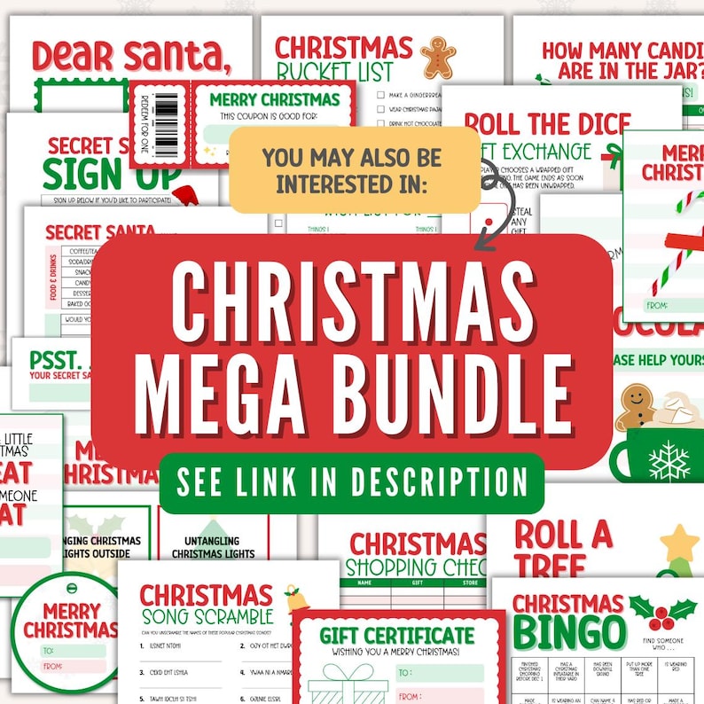 Christmas Game BUNDLE, Printable Holiday Games, Office Xmas Party Games ...