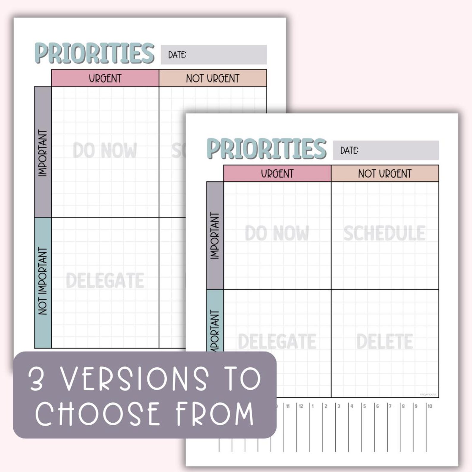 Eisenhower Matrix Task Priority Printable Tracker, Priority Matrix, to ...