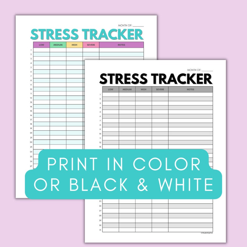 Stress Tracker Printable Template, Mental Health Log, Daily Stress Log ...