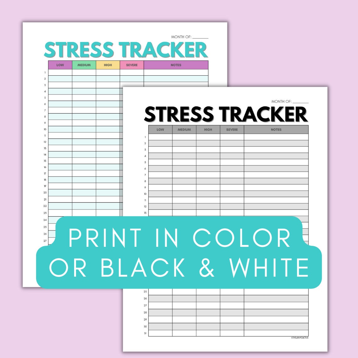 Stress Tracker Printable Template, Mental Health Log, Daily Stress Log ...