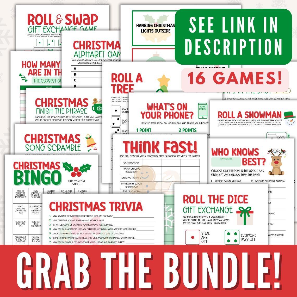 Christmas Guessing Game Printable Holiday Party Group Game, Fun ...