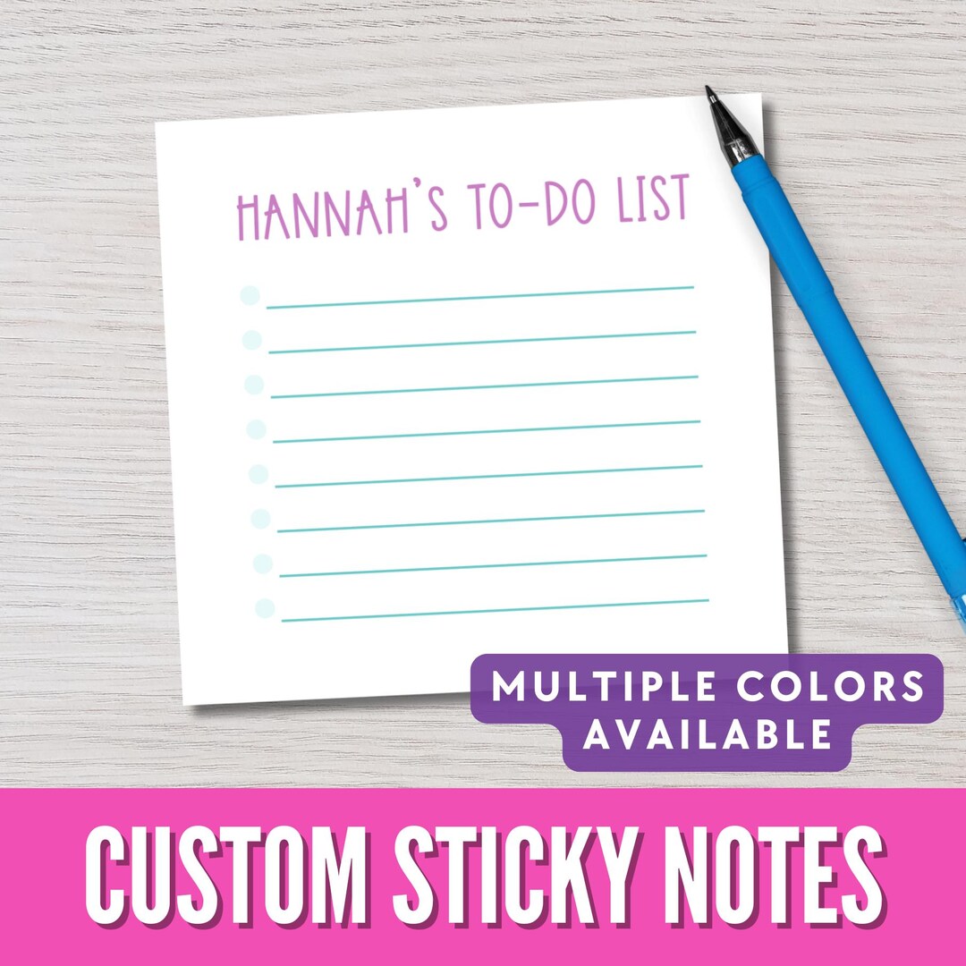 Personalized To-do List Post-it® Notes, Custom Sticky Notes, Office ...