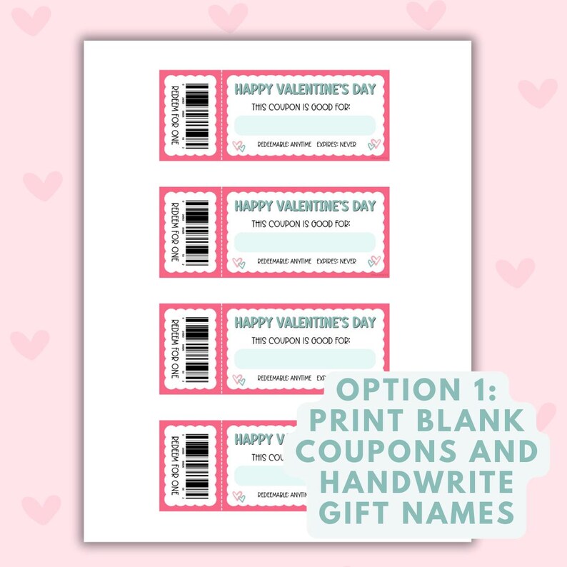 Valentine's Day Coupon Template, Editable Canva Template Gift Coupons ...