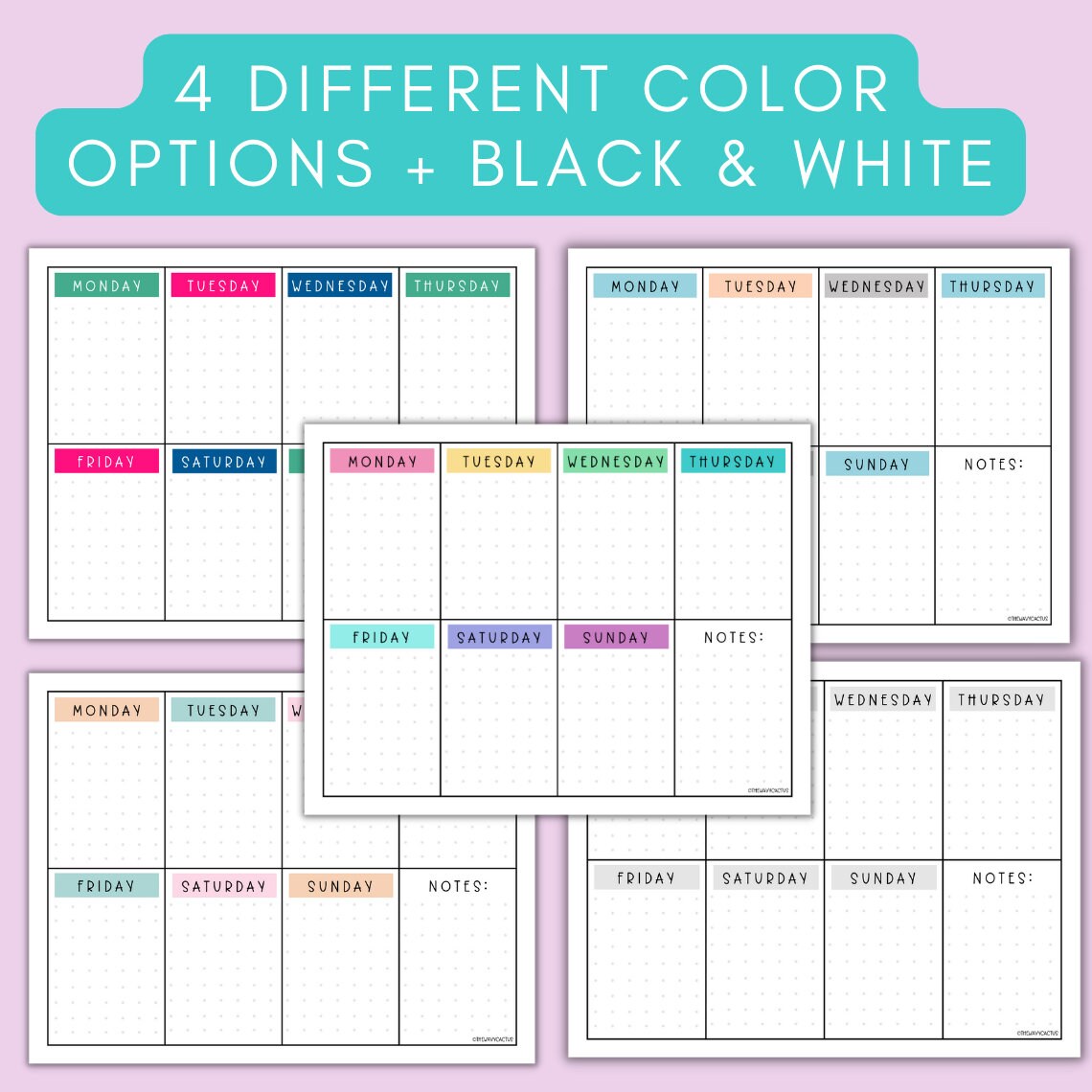 Weekly Planner Printable Weekly Calendar Landscape Journal - Etsy