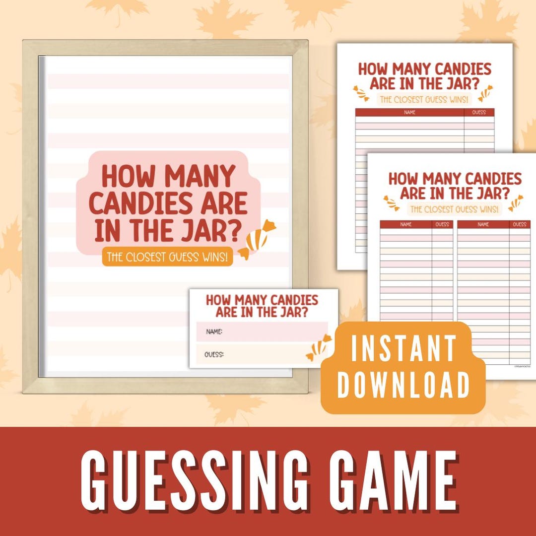 Thanksgiving Guessing Game Printable Party Group Game, Fun Fall Party ...