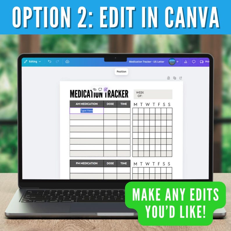 Editable Medication Tracker, Edit in Canva, Printable Daily Medication ...