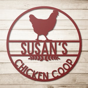 Custom Chicken Coop Sign, Personalized Metal Hen House Sign, Modern ...