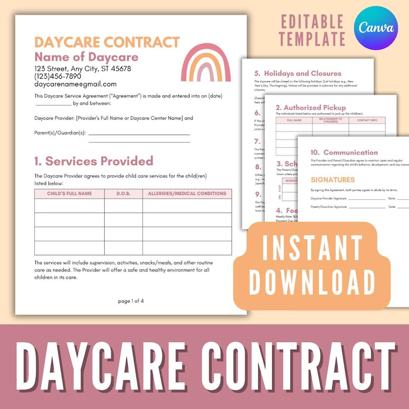 Daycare Enrollment Sign - Etsy