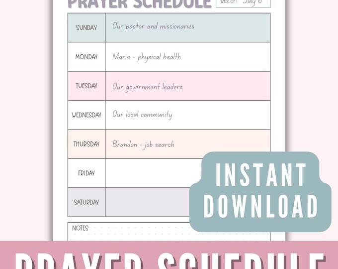 Prayer Journal Printable Template, Cute Daily Prayer Printable Planner ...