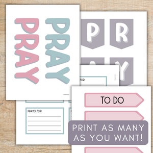 Prayer Board Kit Printable, Neutral Prayer Cards, Colorful Prayer ...