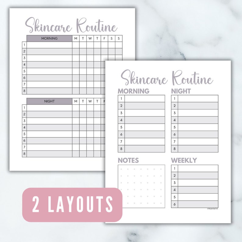 Skincare Routine Template Printable, Skincare Template Planner ...