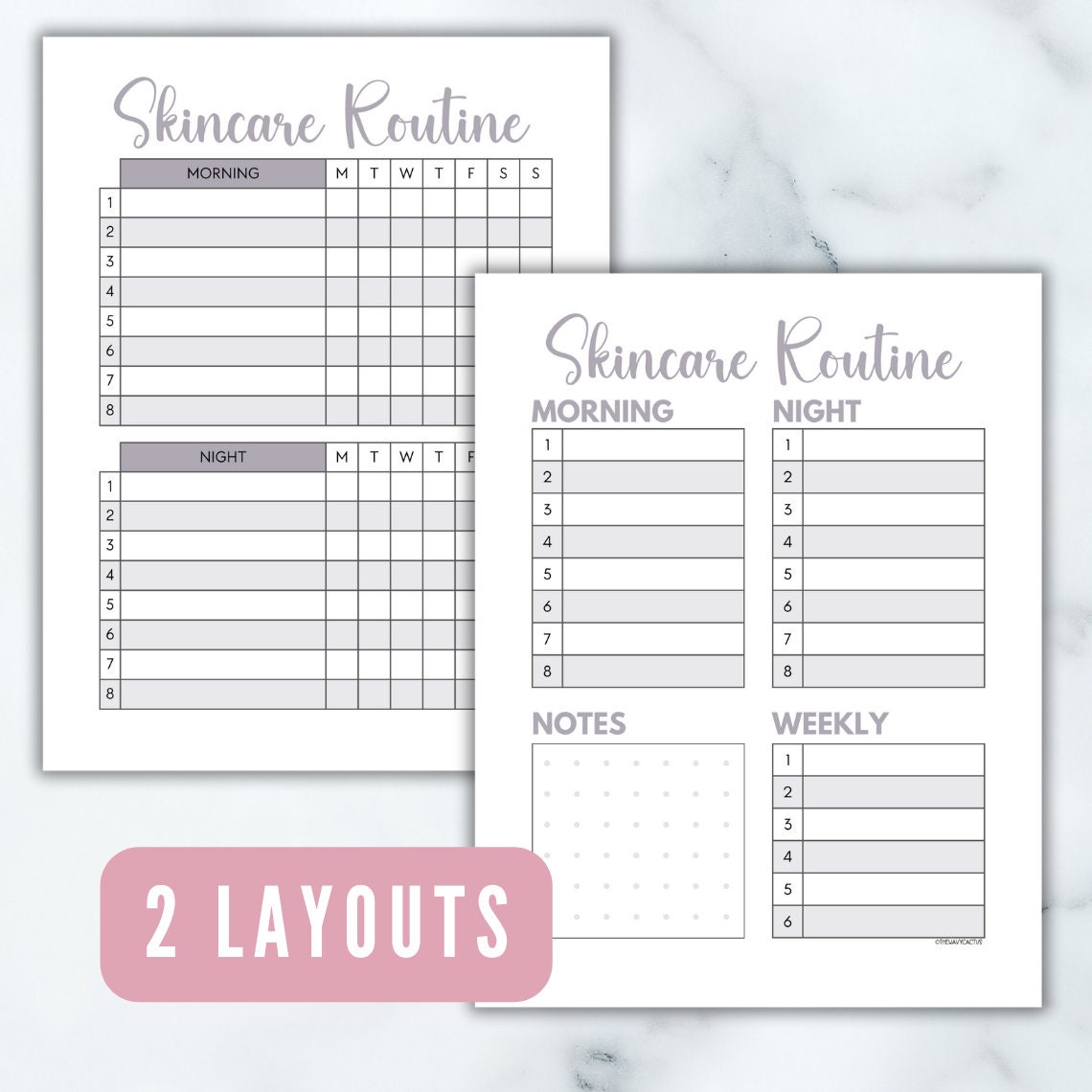 Skincare Routine Template Printable, Skincare Template Planner ...