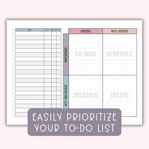Eisenhower Matrix Task Priority Printable Tracker, Priority Matrix, to ...
