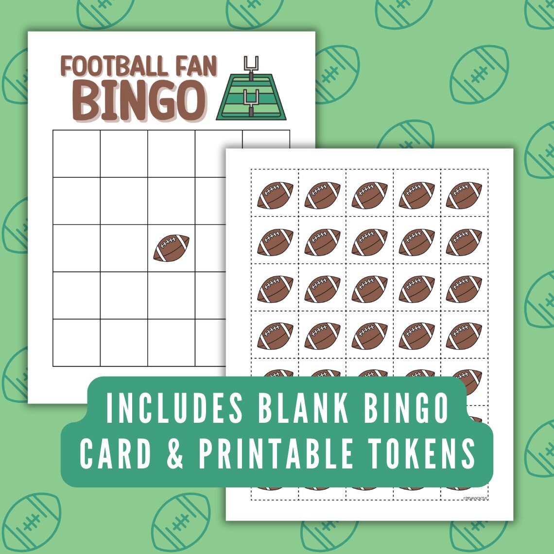 Football Fan Bingo Cards Husband Edition Printable, Fun Husband ...