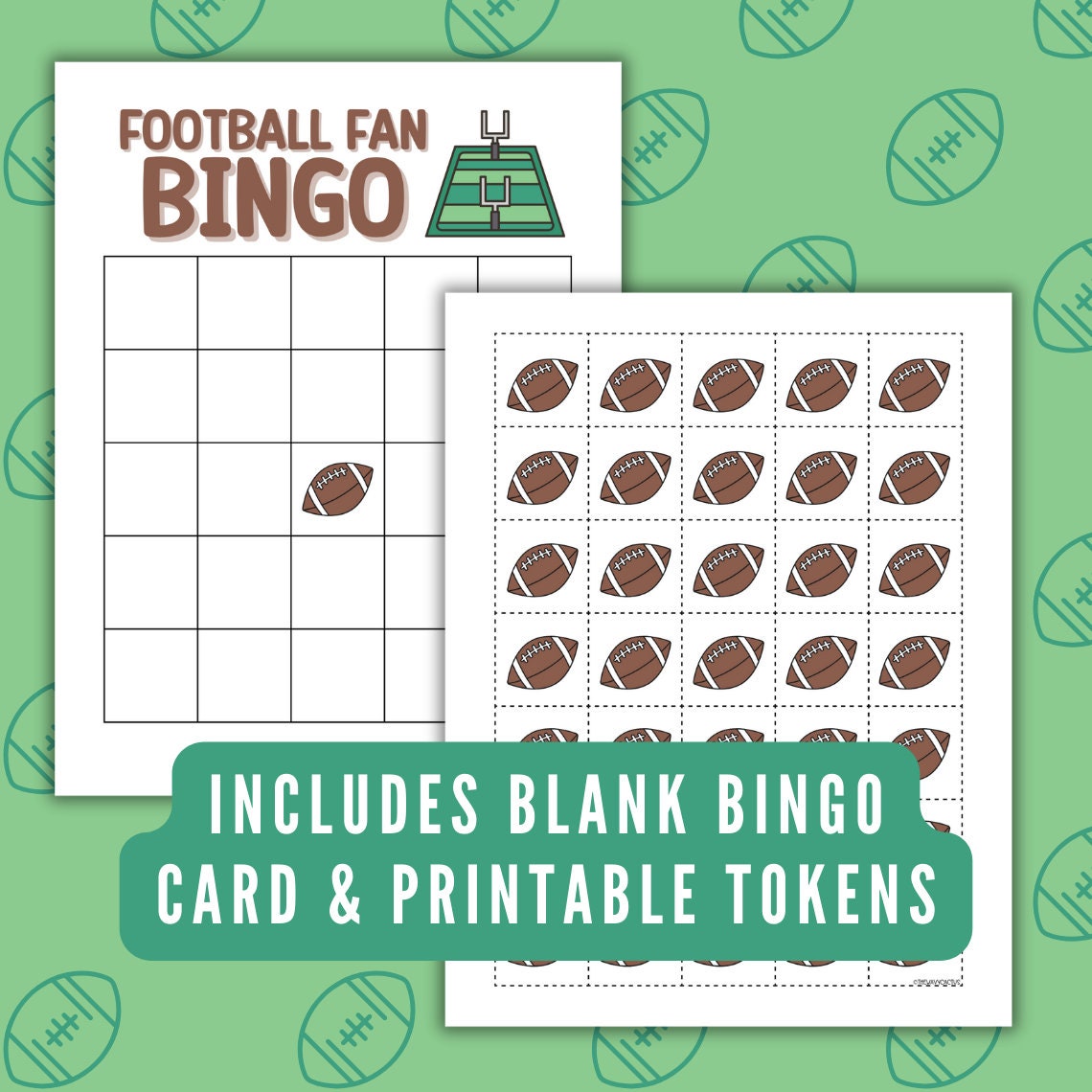 Football Fan Bingo Cards Husband Edition Printable, Fun Husband ...