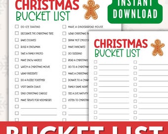 Christmas Bucket List Printable, Activities for Family, Christmas ...