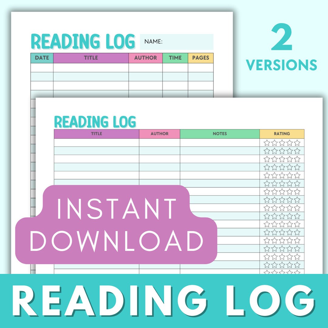Reading Log Printable Tracker, Book Tracker, Reading Tracker, Books to ...