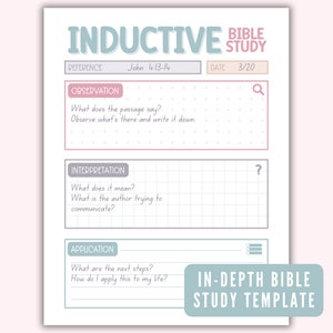 Inductive Bible Study Printable Template, Bible Study Guide, How to ...