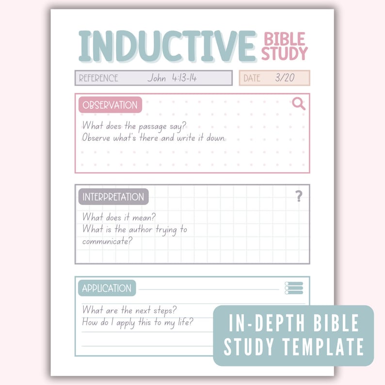 Inductive Bible Study Printable Template, Bible Study Guide, How to ...