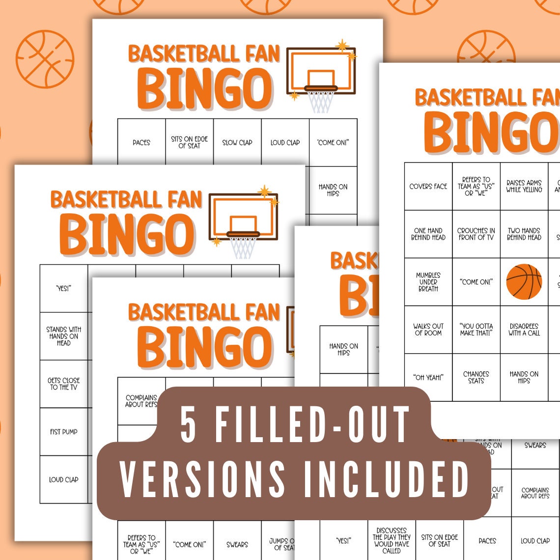 Basketball Fan Bingo Cards Husband Edition Printable, Fun Husband ...