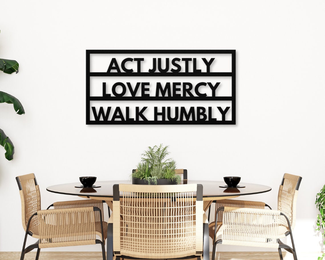Christian Metal Wall Art Act Justly Love Mercy Walk Humbly, Scripture ...
