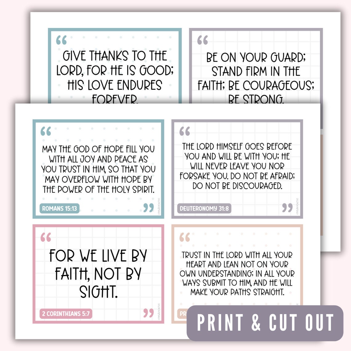 Bible Verse Cards Printable, Scripture Cards, Bible Memory Verse, Mini ...