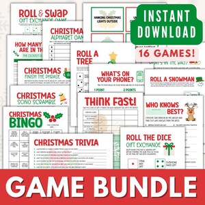 Christmas Game BUNDLE, Printable Holiday Games, Office Xmas Party Games ...