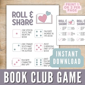 Book Club Game Printable, Book Club Dice Game, Printable Discussion ...