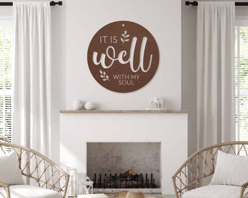 Christian Metal Wall Art | It is Well With My Soul Christian Decor ...