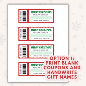 Christmas Coupon Template, Editable Canva Template Gift Coupons, Cute ...