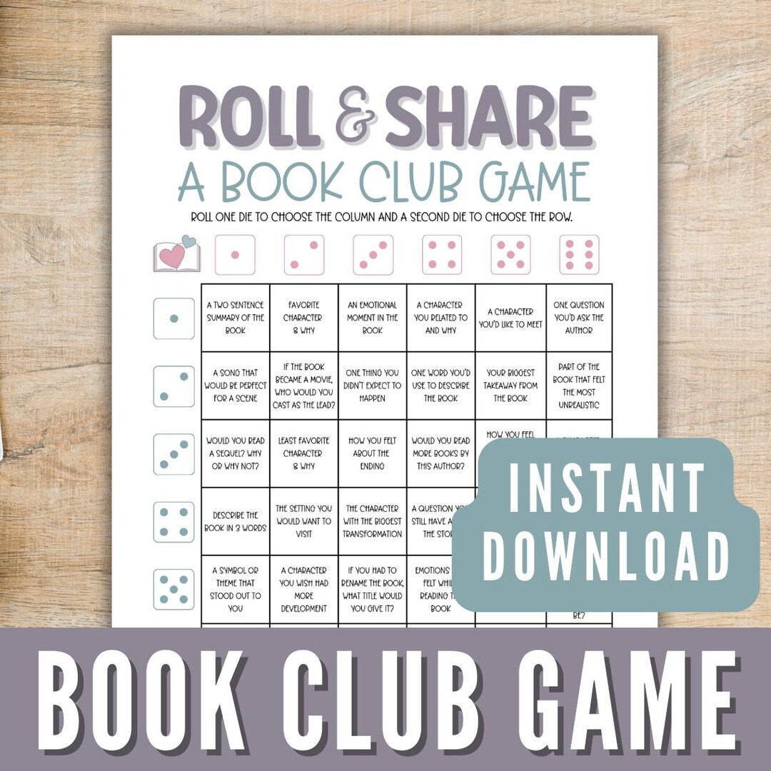 Dice Game for Book Clubs, Printable Book Club Discussion Activity ...