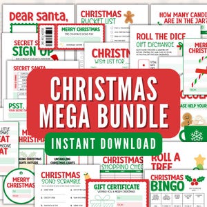 Printable Christmas BUNDLE, Holiday Games Printables, Xmas Games and ...