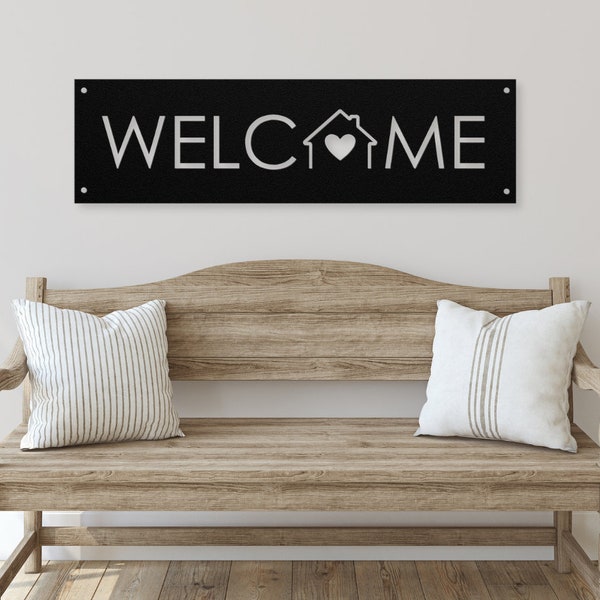 Metal Horizontal Welcome Sign - Etsy