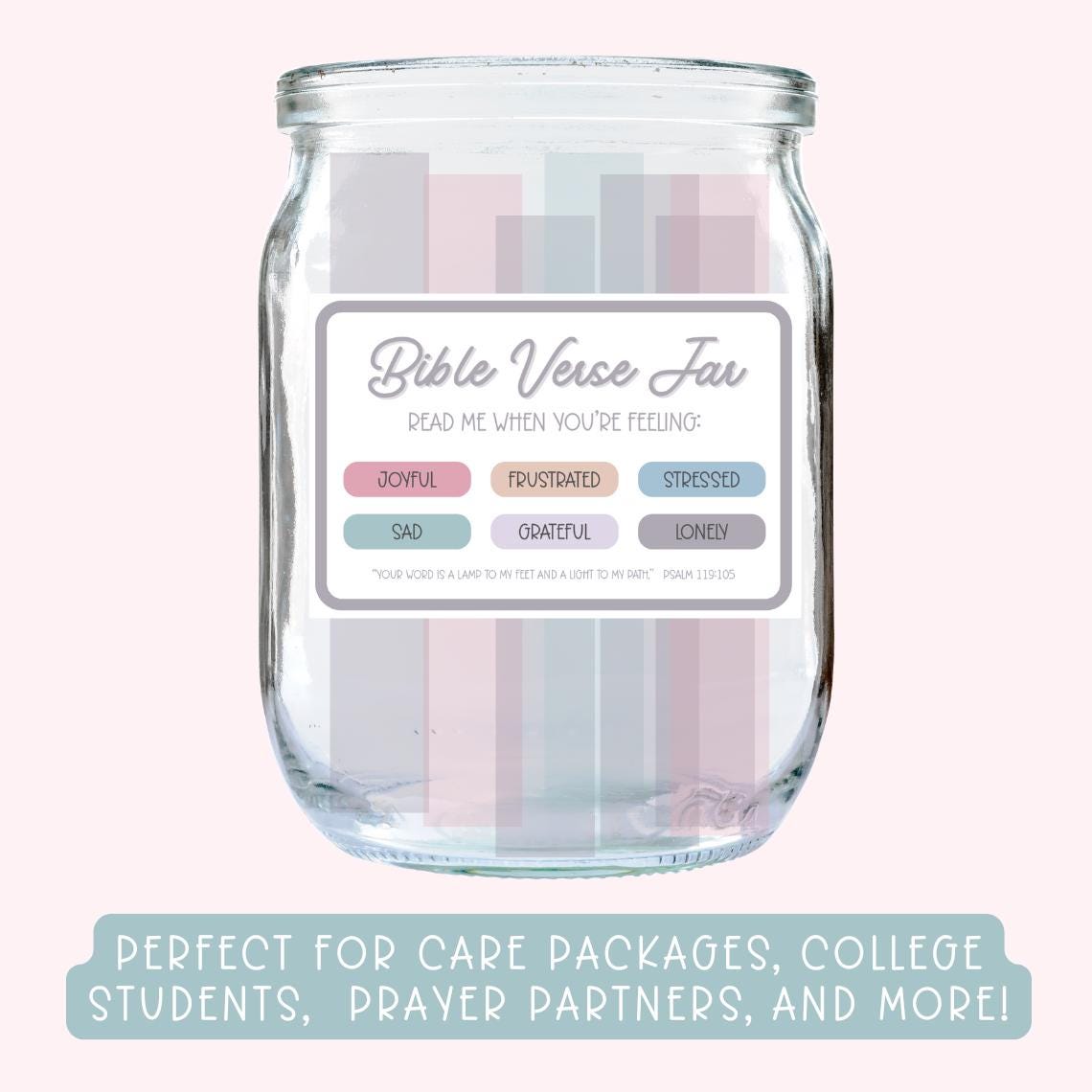 Printable Prayer Jar Kit, Bible Verse Strips for Emotions ...